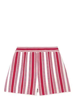 HIGH SPORT Savannah Striped Cotton-blend Shorts - Red