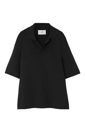 Ami Knitted Polo Shirt - Black