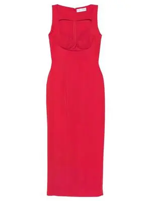 ROWEN ROSE Gathered-detail Maxi Dress - Red