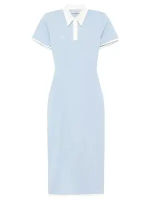 ROWEN ROSE Embroidered-logo Polo Dress - Blue