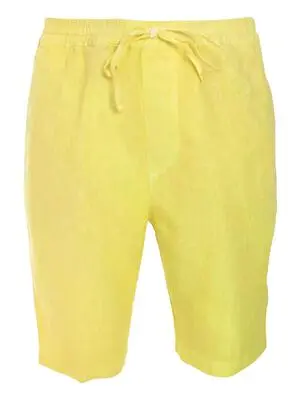 120% Lino Linen Bermuda Shorts - Yellow