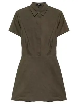 Theory Short Sleeve A-line Dress - Green