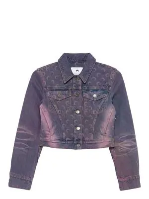 MARINE SERRE Moon Laser Denim Jacket - Purple