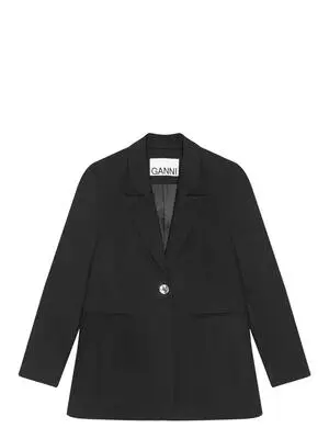 GANNI Stretch-design Blazer - Black