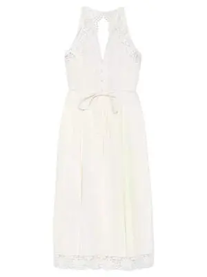TWINSET Lace-detail Poplin Dress - White