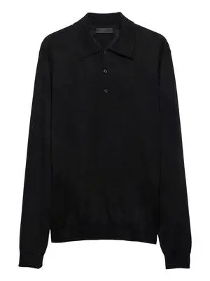 Prada Knitted Polo Shirt - Black