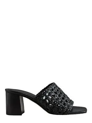Anthropologie Woven Block-heel Mule Sandals - Black
