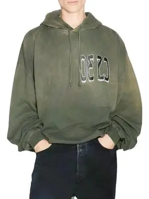 032C Spliced Bubble Hoodie - Green