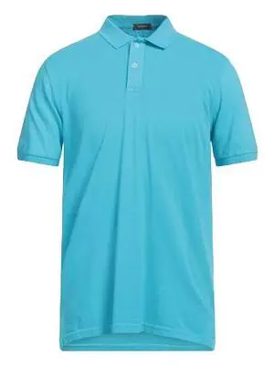 Rossopuro Polo Shirt Azure Size Cotton - Blue