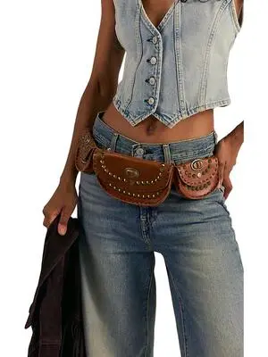 Free People Pocket Belt - Cognac