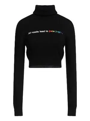 Palm Angels Turtleneck Knit Top - Black