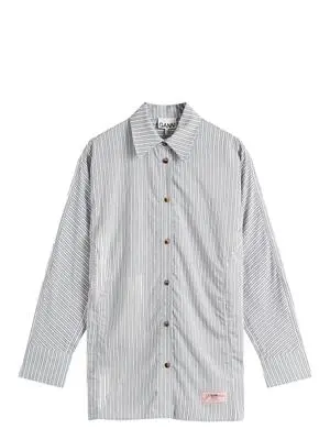 GANNI Yarn Dyed Stripe Shirt - Soft Chambray