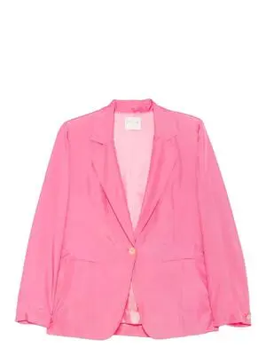 FORTE_FORTE Silk Blazer - Pink