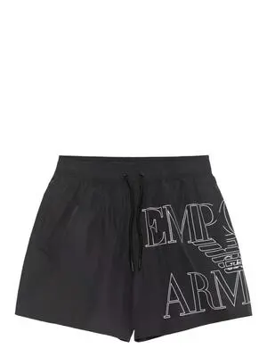 Emporio Armani Logo-print Swim Shorts - Black