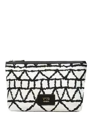 V°73 Logo Makeup Bag - White