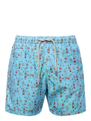 MC2 SAINT BARTH Pattern-jacquard Swim Shorts - Blue