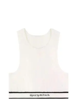SPORTY & RICH Cable-knit Sports Bra - White