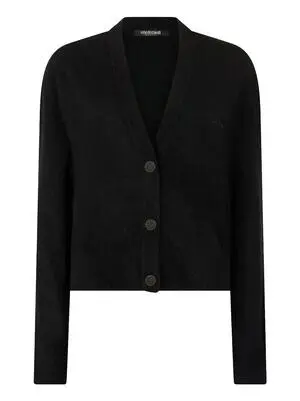 Roberto Cavalli Cropped Button-up Cardigan - Black