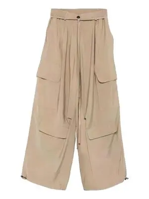 Isabel Benenato Wide-leg Cargo Pants - Neutrals