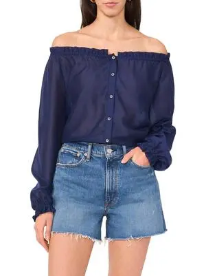 Vince Camuto Off-the-shoulder Blouse - Classic Navy
