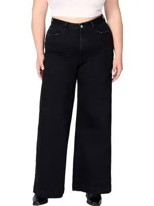 Warp + Weft Nce High Waist Wide Leg Jeans - Inkwell