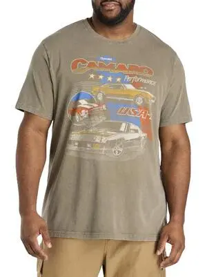 Lucky Brand Big & Tall Camaro Montage Graphic Tee - Stone Grey