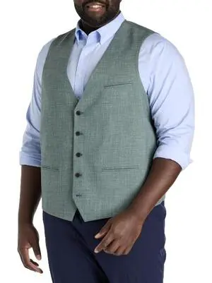 OAK HILL BY DXL Big & Tall Textured Vest - Green