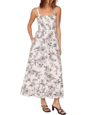 LOST + WANDER Rose Haven Sleeveless Maxi Dress - Off-white-black