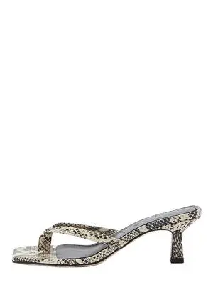 AeydĒ Wilma Snake Embossed Sandals - Creamy