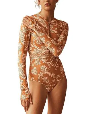 AUR OCEA Buta Panelled One-piece - Multicolour