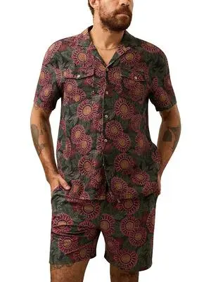 Faherty Brand Shorelite 7" Swim Trunks - Black Floral