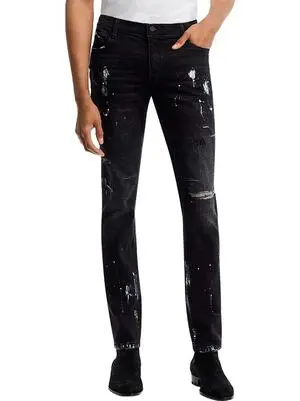 RtA Distressed Skinny Jeans - Distress Charcoal