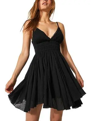Free People Delia Slip Dress - Black