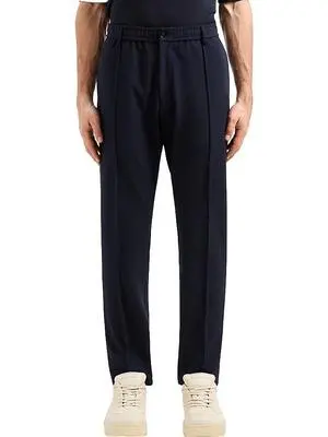 Emporio Armani Technical Seersucker Trousers - Dark Navy
