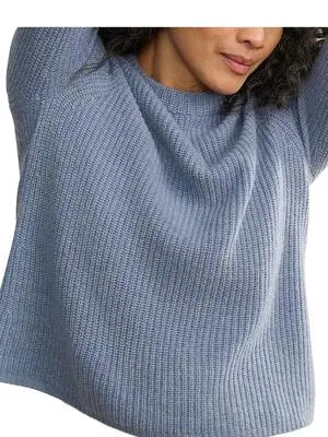 Jenni Kayne Cashmere Fisherman Sweater - Faded Denim
