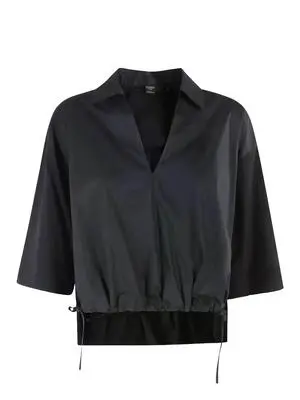 Seventy Drawstring Blouse - Black