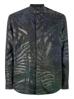 Roberto Cavalli Animal-print Silk Shirt - Black