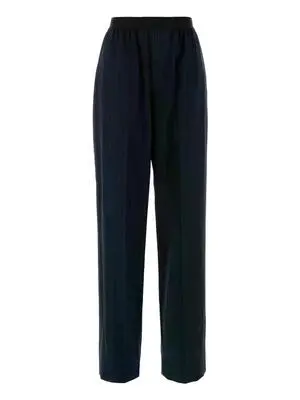 Balenciaga Embroidered Wool Trousers - Blue
