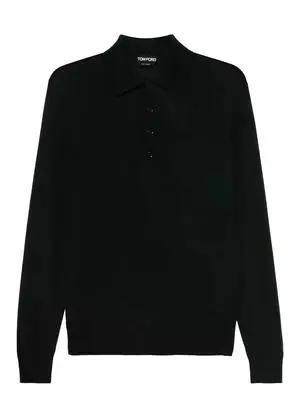 TOM FORD Wool Polo Shirt - Black