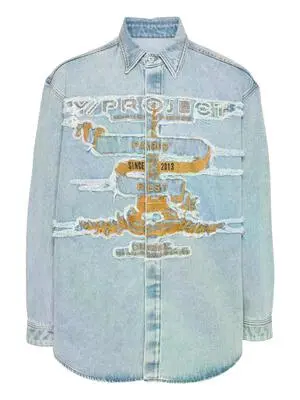 Y/project Paris Best Patch Denim Shirt - Blue