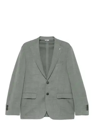 MANUEL RITZ Brooch-detail Blazer - Green