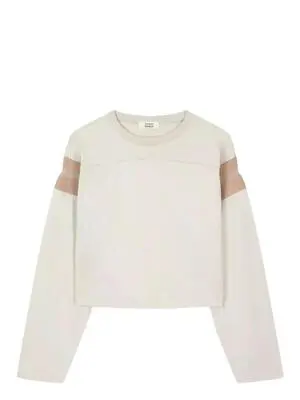 STUDIO TOMBOY Contrasting-stripe Top - Neutrals