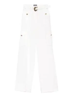 Versace Crinkled-finish Cargo Pants - White