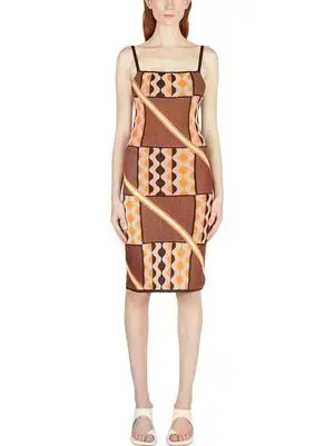 Ahluwalia Ahluwalia Taffi Midi Dress Brown