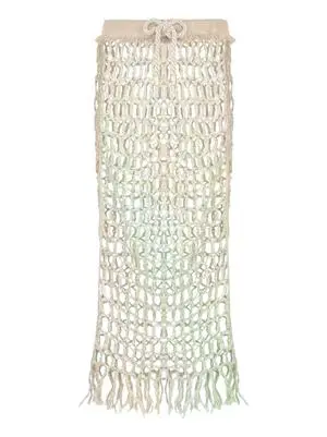 Roberto Cavalli Crochet-knit Midi Skirt - Neutrals