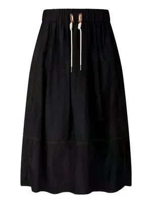STUDIO TOMBOY Drawstring-waist Midi Skirt - Black