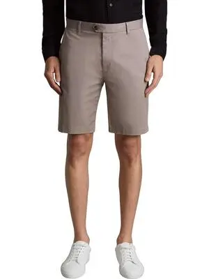 REISS Cotton Chino Shorts With Stretch - Mushroom