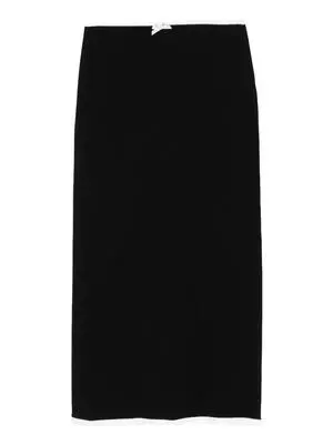 ROWEN ROSE Floral-appliqué Maxi Skirt - Black