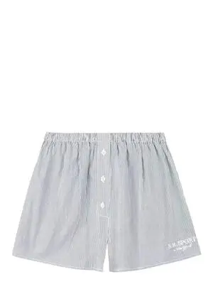 SPORTY & RICH Striped Lounge Shorts - Green