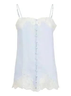 Fleur Du Mal Lace-trimmed Slip - Blue